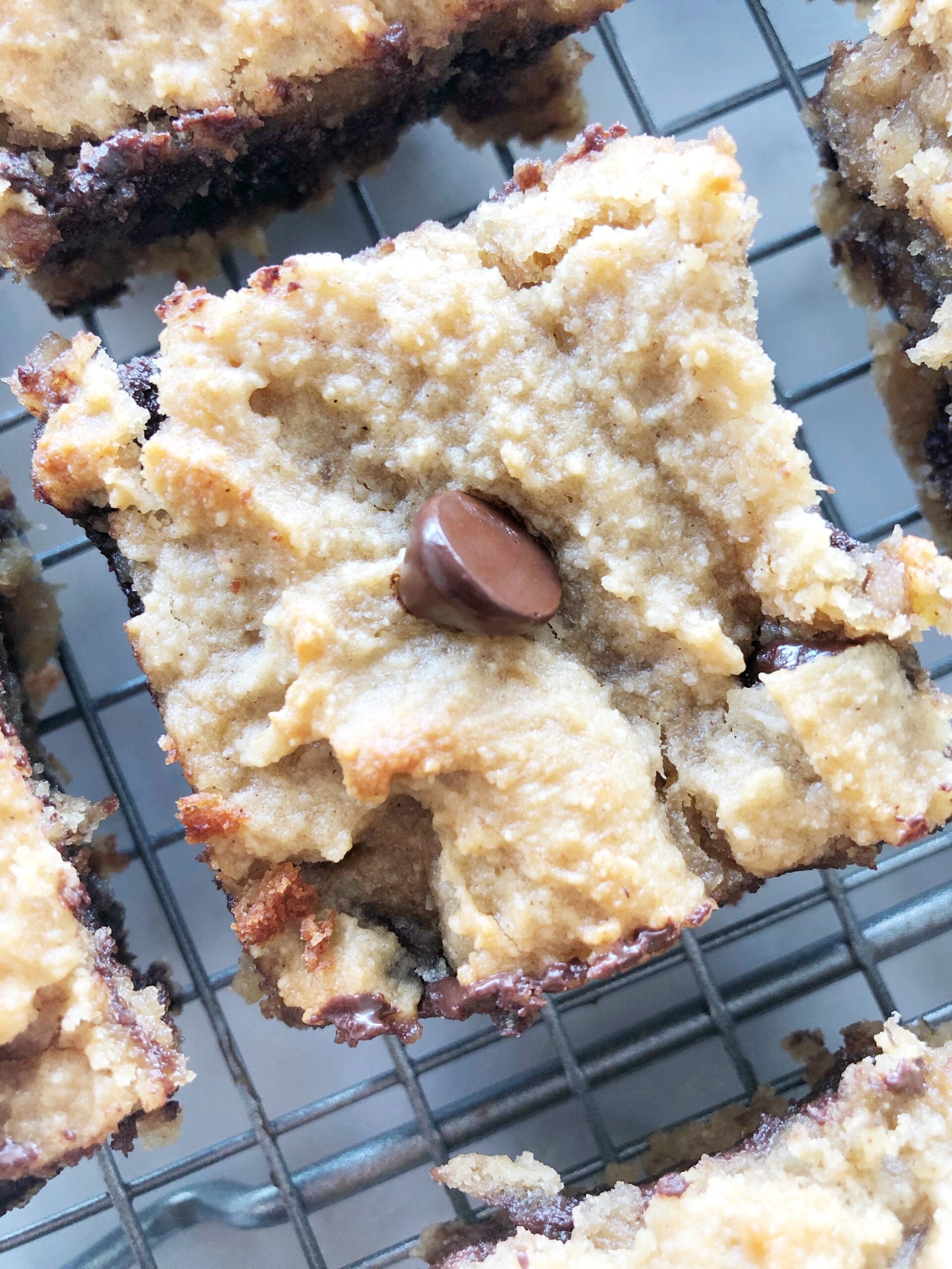Chocolate Chip Peanut Butter Banana Bread Bars (Grain-free / Dairy-Free)